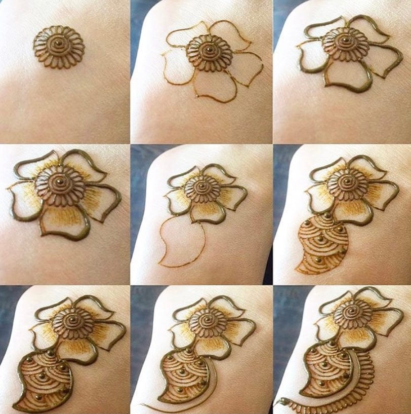 Step by Step Henna Design Inspiration | Visual Tutorials & Progression ...